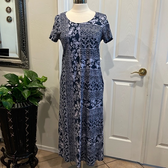 J. Jill | Dresses | Pure Jill By Jjill Short Sleeve Floral Maxi Dress ...